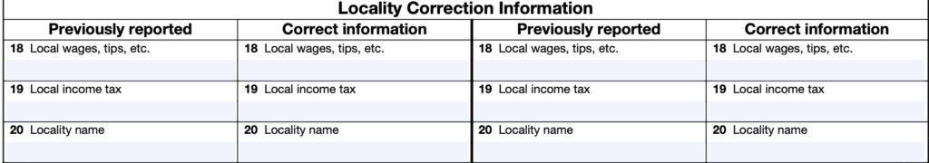 IRS Form W-2c Instructions - Corrected Wage and Tax Statement