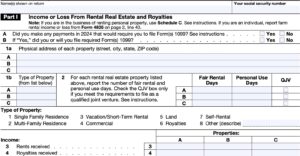 IRS Schedule E Instructions - Supplemental Income and Loss