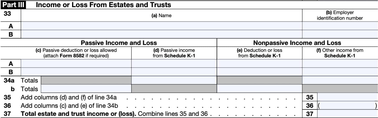 IRS Schedule E Instructions - Supplemental Income and Loss