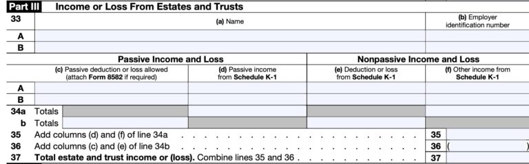IRS Schedule E Instructions - Supplemental Income and Loss