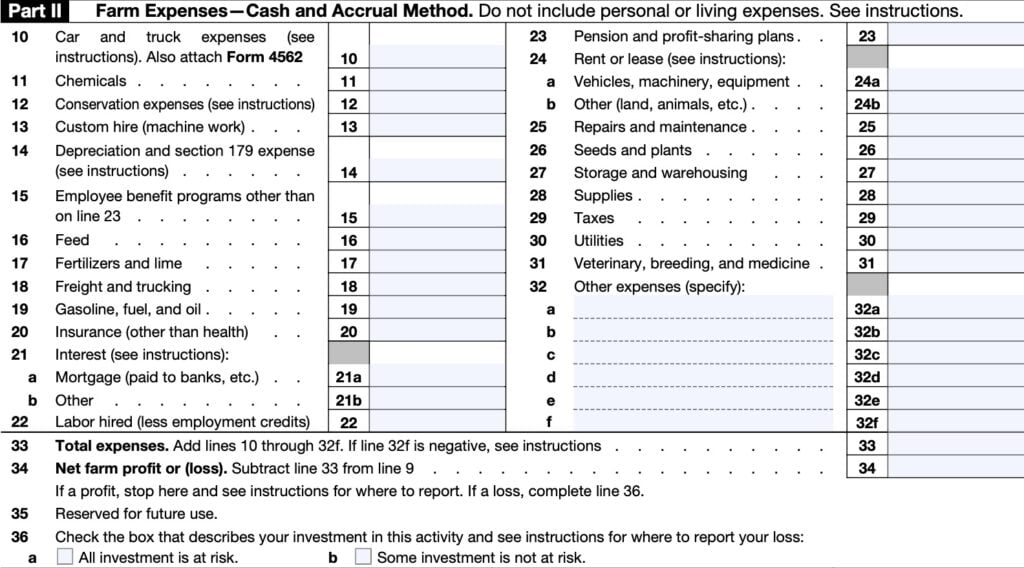 IRS Schedule F Instructions - Reporting Farming Profit or Loss