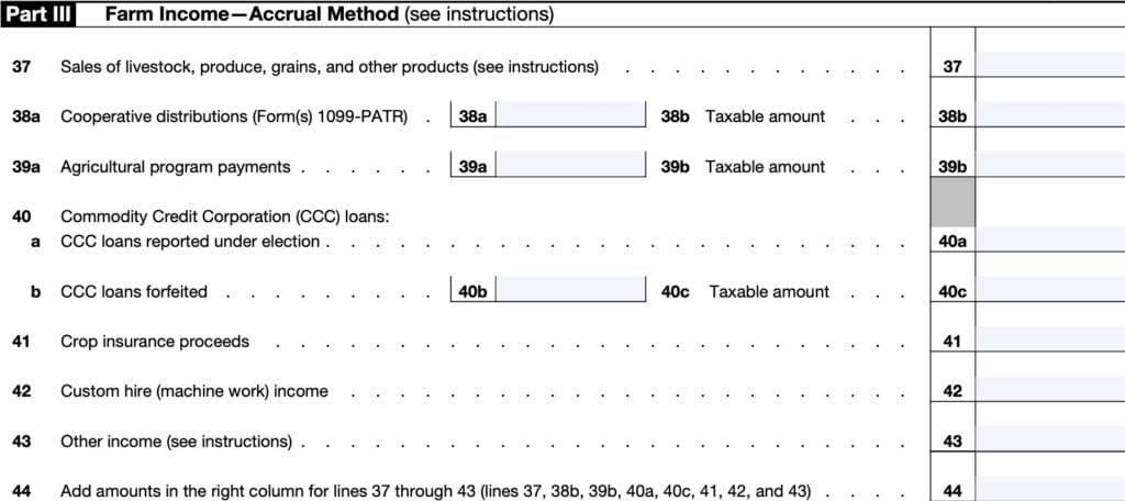 IRS Schedule F Instructions - Reporting Farming Profit or Loss