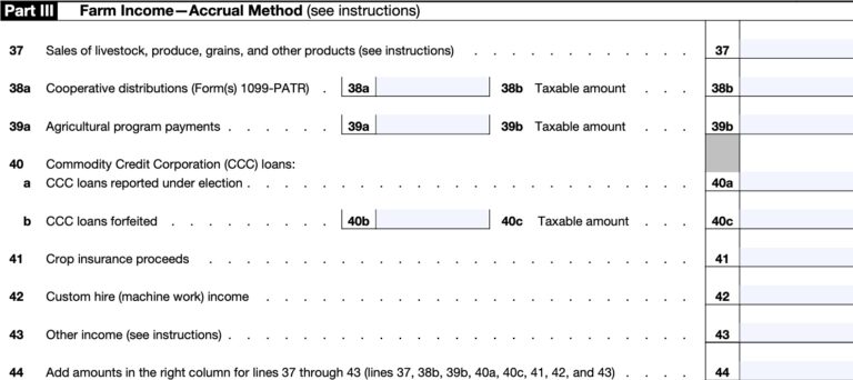 IRS Schedule F Instructions - Reporting Farming Profit or Loss