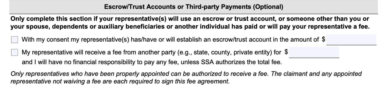 Form SSA 1693 Instructions - SSA Representation Fee Agreements