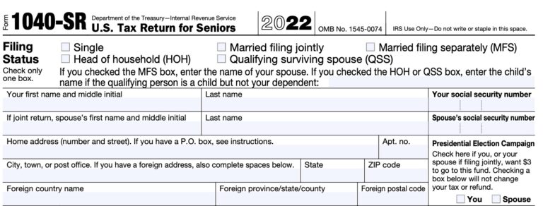 IRS Form 1040-SR Instructions - Tax Return For Seniors