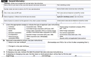 IRS Form 1128 Instructions - Changes to Tax Year