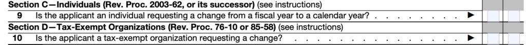 IRS Form 1128 Instructions - Changes to Tax Year
