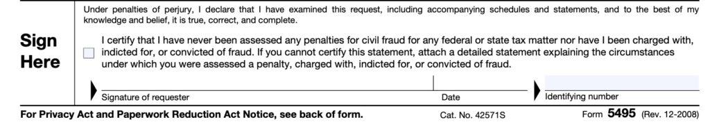 IRS Form 5495 Instructions - Request For Discharge of Tax Liability