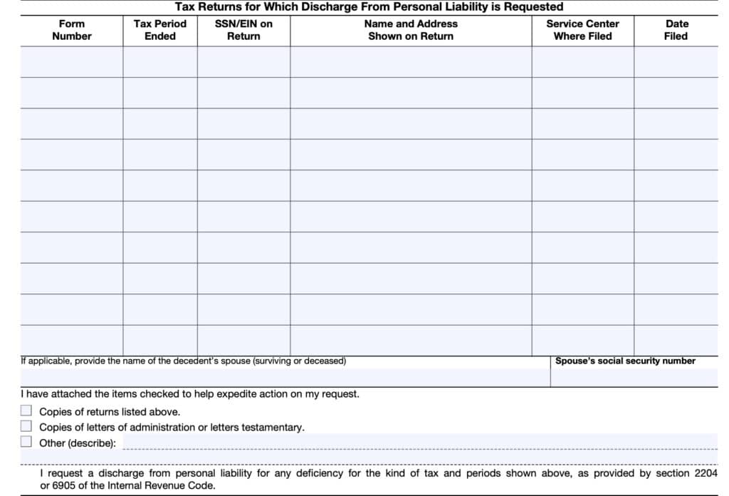 IRS Form 5495 Instructions - Request For Discharge of Tax Liability