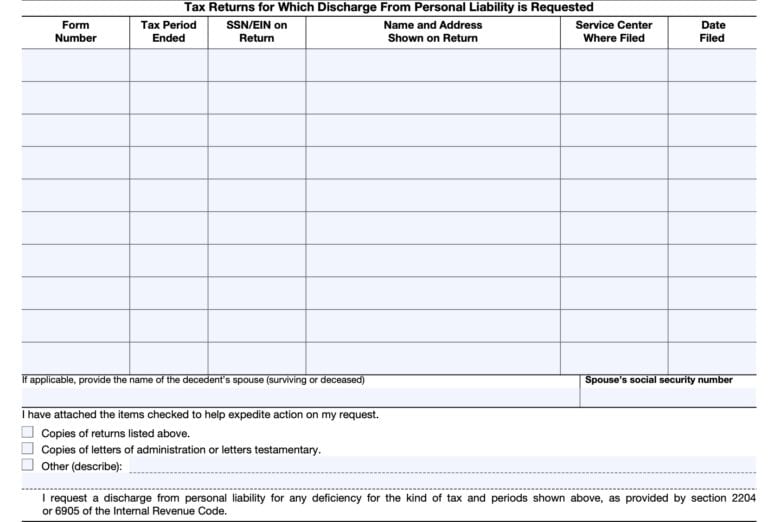 IRS Form 5495 Instructions - Request For Discharge of Tax Liability