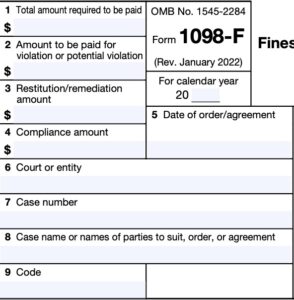 IRS Form 1098-F Instructions - Fines, Penalties and Other Amounts
