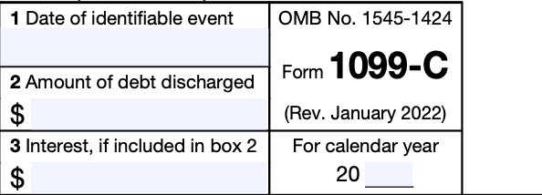 IRS Form 1099-C Instructions - Cancellation of Debt