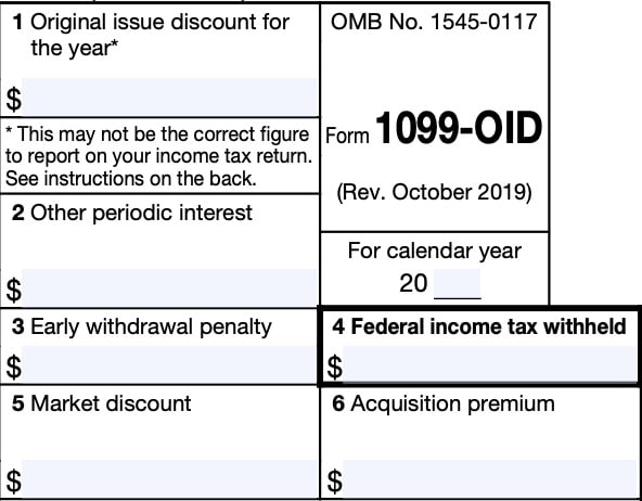 IRS Form 1099-OID Instructions - Original Issue Discount (OID)