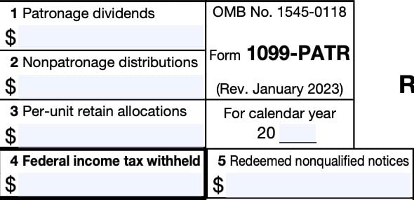 IRS Form 1099-PATR Instructions - Cooperative Distributions