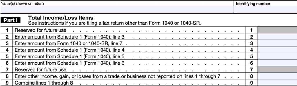 IRS Form 461 Instructions - Limitation on Business Losses