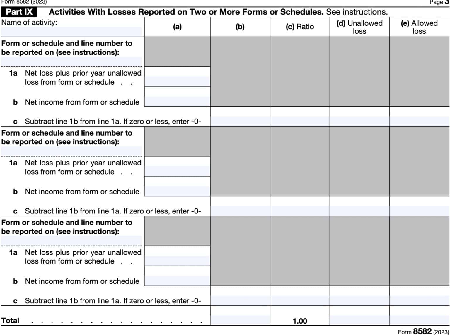 IRS Form 8582 Instructions - A Guide to Passive Activity Losses