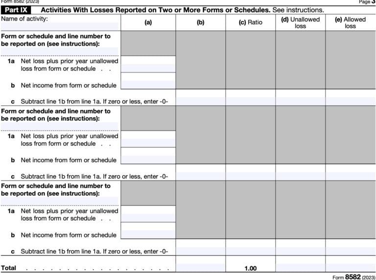 IRS Form 8582 Instructions - A Guide to Passive Activity Losses