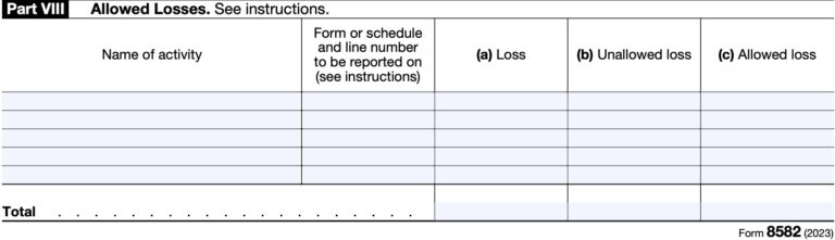 IRS Form 8582 Instructions - A Guide to Passive Activity Losses