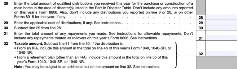 IRS Form 8915-F Instructions - Qualified Disaster Distributions