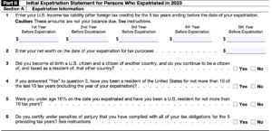 IRS Form 8854 Instructions