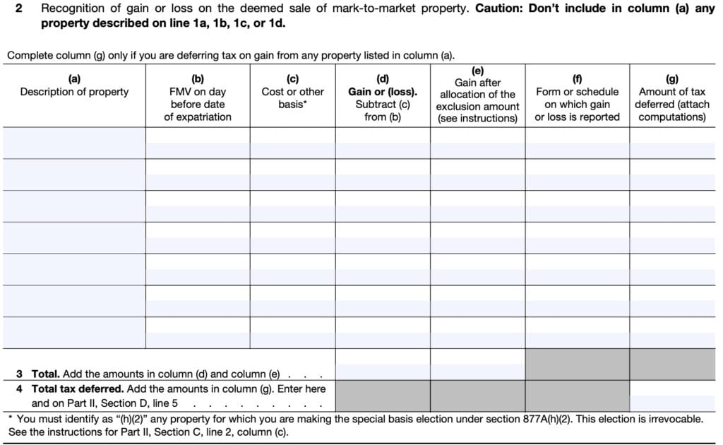 IRS Form 8854 Instructions