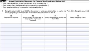 IRS Form 8854 Instructions