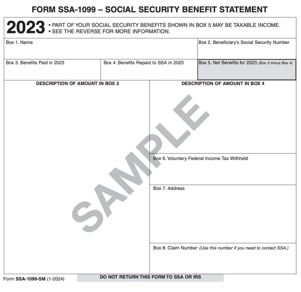 Form SSA-1099 Instructions - Social Security Benefits