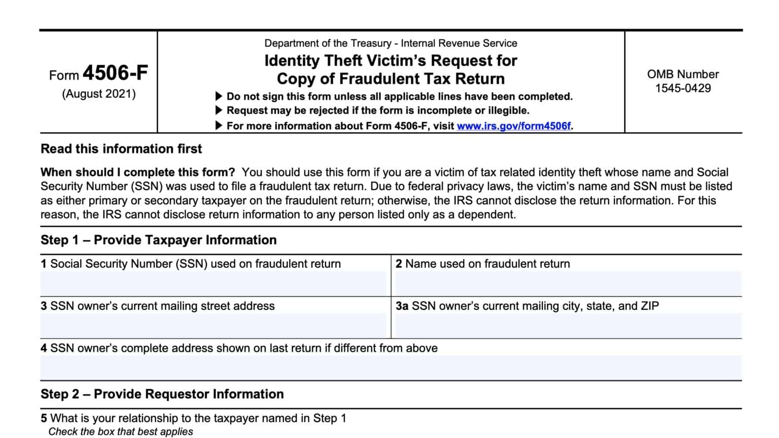 IRS Form 15103 Instructions - Form 1040 Return Discrepancy