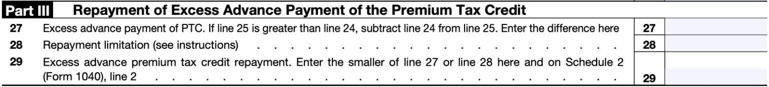 IRS Form 8962 instructions - Premium Tax Credit