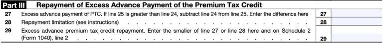 IRS Form 8962 instructions - Premium Tax Credit