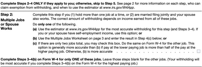 IRS Form W-4 Instructions - Employee's Withholding Certificate