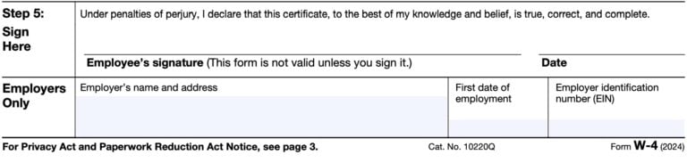 IRS Form W-4 Instructions - Employee's Withholding Certificate