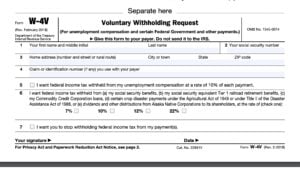 IRS Form W-4V Instructions - Voluntary Withholding Request