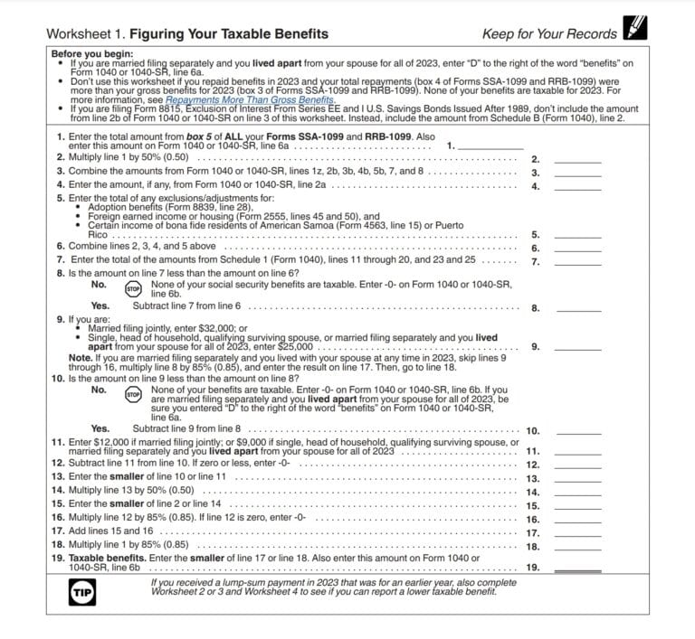 Form SSA-1099 Instructions - Social Security Benefits