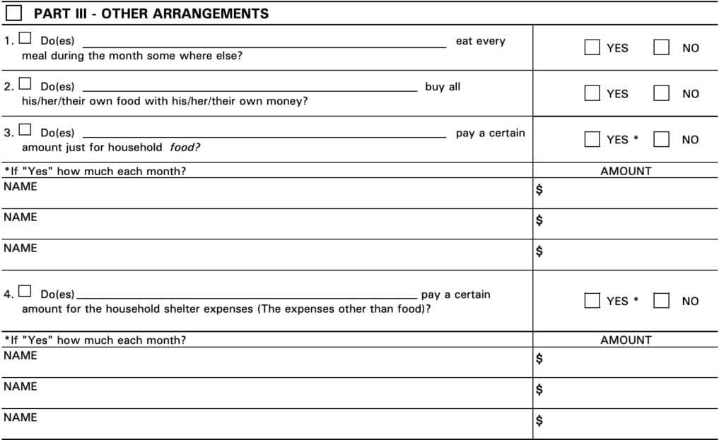 Form SSA 8011-F3 Instructions: Household Expenses