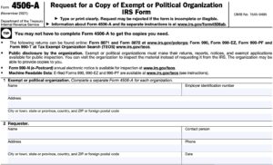 IRS Form 4506-A Instructions - Exempt Organization Tax Records