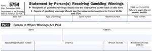 IRS Form 5754 Instructions - Reporting Gambling Winnings