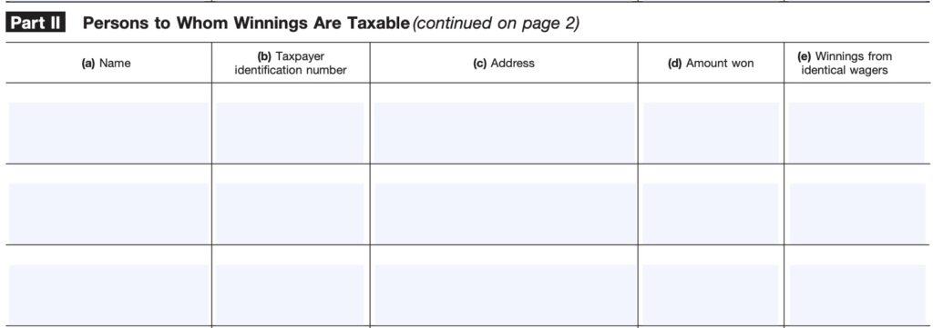 IRS Form 5754 Instructions - Reporting Gambling Winnings