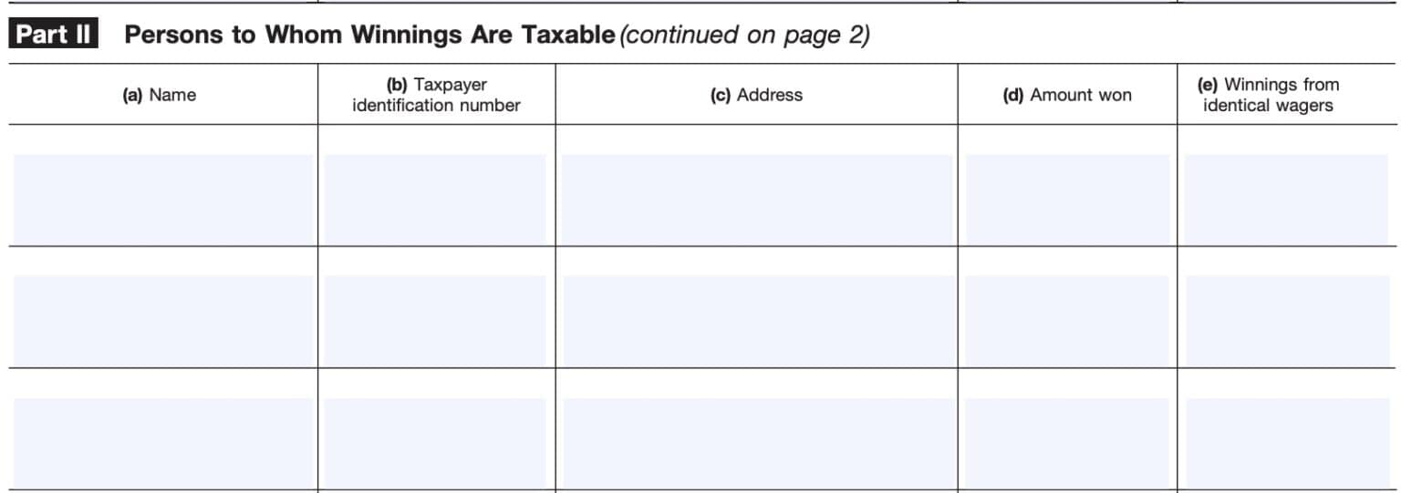 IRS Form 5754 Instructions - Reporting Gambling Winnings