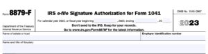 IRS Form 8879-F Instructions - e-File Signature for IRS Form 1041