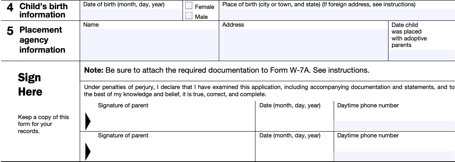 IRS Form W-7A Instructions - Obtaining an ATIN