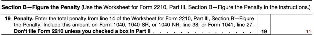 IRS Form 2210 Instructions - Underpayment of Estimated Tax