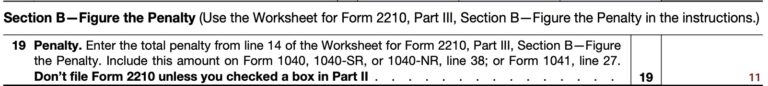 IRS Form 2210 Instructions - Underpayment of Estimated Tax