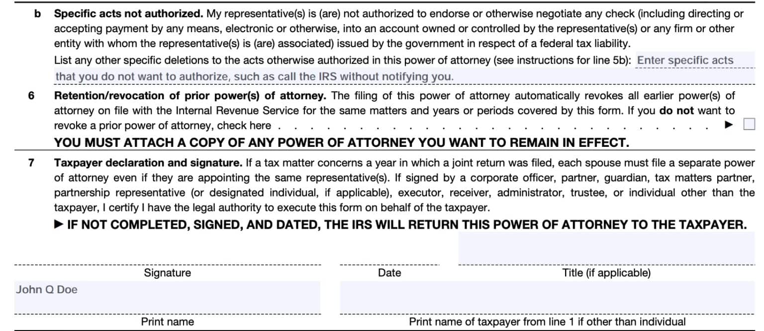 IRS Form 2848 Instructions - IRS Power of Attorney Form