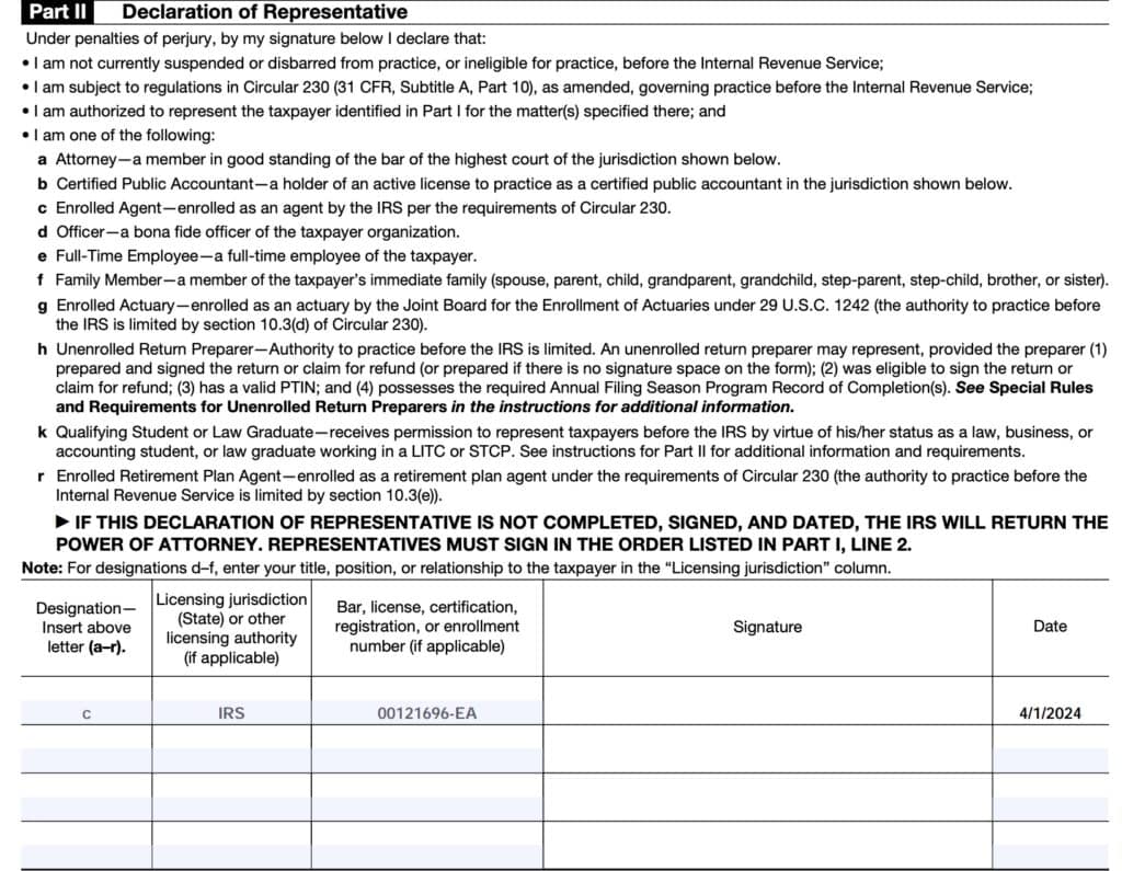 IRS Form 2848 Instructions - IRS Power of Attorney Form