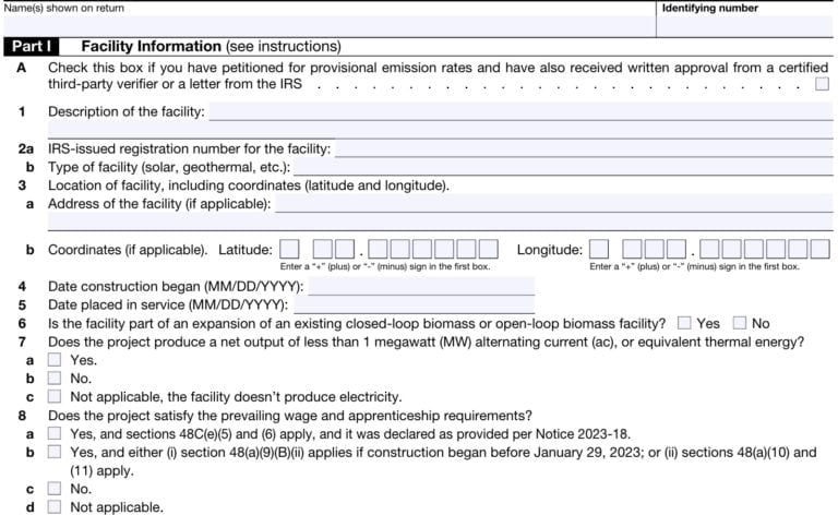 IRS Form 3468 Instructions - Investment Credit