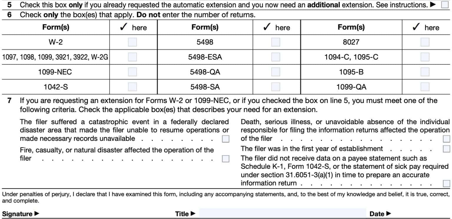 IRS Form 8809 Instructions - Extension for Information Returns