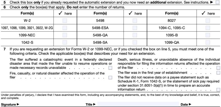 IRS Form 8809 Instructions - Extension for Information Returns