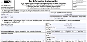 IRS Form 8821 Instructions - Tax Information Authorization