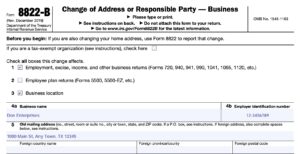 IRS Form 8822-B Instructions - Change of Address or Party